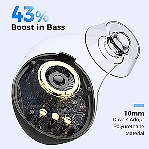 taopod Wireless Earbuds, Bluetooth Headphones in Ear with Bluetooth 5.3, 120H Playtime, Bluetooth Earbuds with Deep Bass, LED Display, USB-C, IPX7 Waterproof, Earbuds for Sport and Work