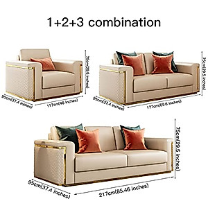 BHVXW Living Room 3 Seat Lounge Sofa Mid-Century Sofa Modular Furniture First Floor Upholstered Leather Sofa