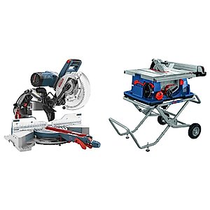 BOSCH CM10GD Compact Miter Saw + BOSCH 10 In. Worksite Table Saw Bundle