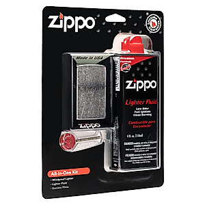 Zippo 24651 All-in-One Kit Silver + Zippo Fuel Street Canister Chrome