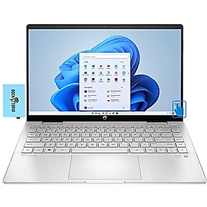 HP Pavilion x360 14-ek00 Home & Business 2-in-1 Laptop (Intel i5-1235U 10-Core, 8GB RAM, 512GB PCIe SSD, Intel Iris Xe, 14.0" 60Hz Touch Full HD (1920x1080), Fingerprint, Win 11 Pro) with Hub