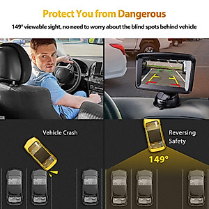 Backup Camera for Truck: 5''HD 1080P Front Rear View Monitor kit IP69 Waterproof Night Vision DIY Grid Lines for Car RVs Trucks Campers Bus Semi-Trailers Pickup Xroose S3