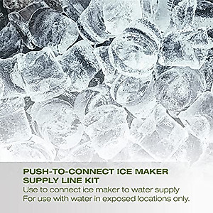 Homewerks 7252-25-14-PTC Ice Maker Supply Line and Humidifier Installation Kit 1/4-Inch x 25ft Push to Connect Poly Tube Universal Compatibility, Brass