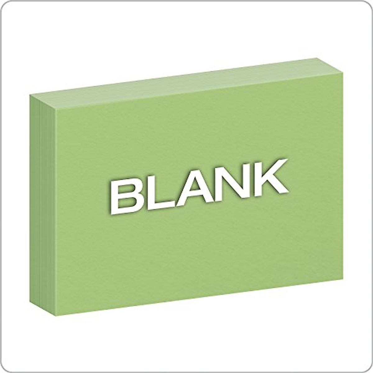 Oxford Blank Color Index Cards, 4" x 6", Green, 100 Per Pack (7420 GRE)