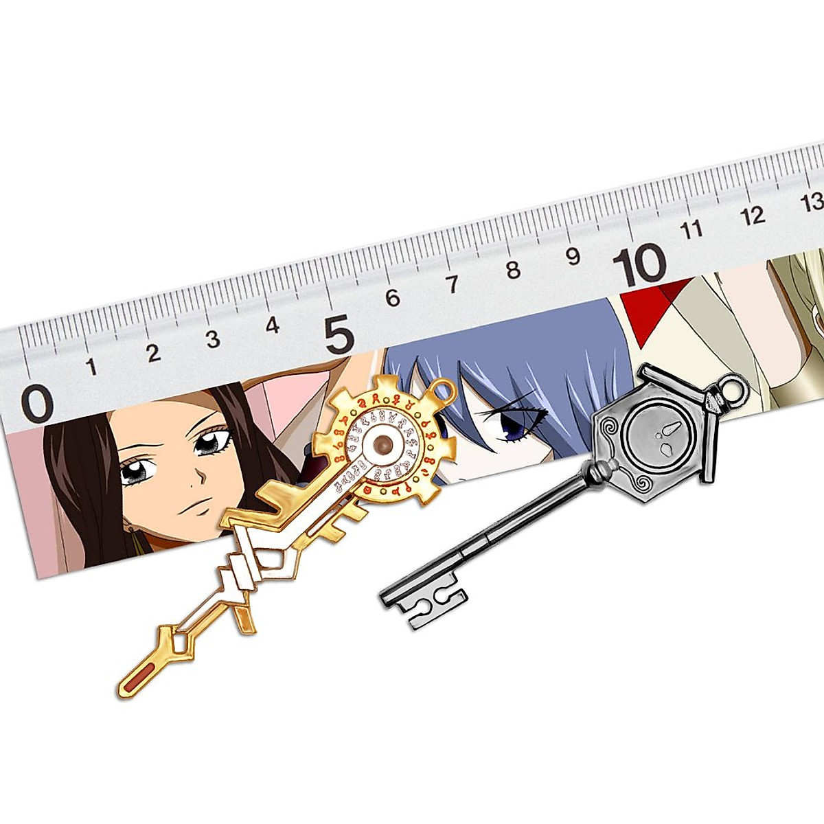 econoLED Fairy Tail, 21Pcs Fairy Tail Lucy Heart Key Chain Celestial Spirit Gate Pendant Set Keychain for Children Kids Christmas Thanksgiving Day