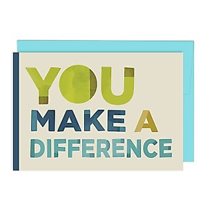 Hallmark Business (25 Pack) Bulk Appreciation Card (Green & Blue Make a Difference) for Employees, Staff and Volunteers