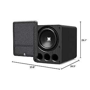 Monolith THX Ultra Certified 2000 Watt Powered Subwoofer - 13-Inch, Massive Output, Low Distortion, for Studio and Home Theater Systems, Black Ash Finish