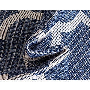 Rugs.com Georgia Collection Rug – 7' x 10' Navy Blue Flatweave Rug Perfect for Living Rooms, Large Dining Rooms, Open Floorplans