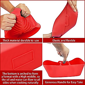 Air Fryer Silicone Liners-2Pcs Air Fryer Silicone Pot Reusable Silicone Air Fryer Liners Food Safe Non Stick Air Fryer Basket Accessories Replacement Baking Tray for Ninja Dual Dz201 Dualzone