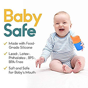 Ashtonbee Silicone Sippy Cup Lids, Elephant Stretch Lids for Soft Spout Sippy Cup, Spill-proof Toddler Sippy Cups Lid, Set of 5