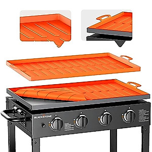 CLLIS 36 inch Griddle Mat for Blackstone, Blackstone Griddle Cover with Handle, Food Grade Silicone Mat Flat Top Grill Accessories, 36" Protective Mat Protect Griddle from Dirt & Rust for Outdoor BBQ