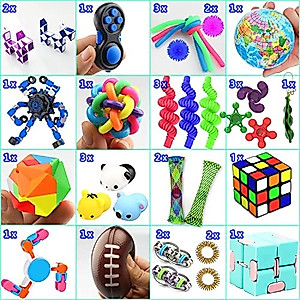 28 Pack Sensory Toys Set, Relieves Stress and Anxiety Fidget Toy for Children Adults, Special Toys Assortment for Birthday Party Favors, Classroom Rewards Prizes, Carnival, Piñata Goodie Bag Fillers
