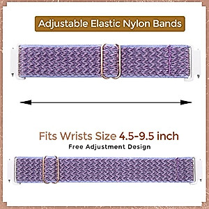 Farluya 3 Pack 18mm Stretchy Nylon Watch Bands for Fossil Women's Gen 5E 42mm / Gen 6 42mm,Soft Quick Release Wristband Loop Elastic Strap for Fossil Venture Gen 4 HR/Gen 3 Women Men