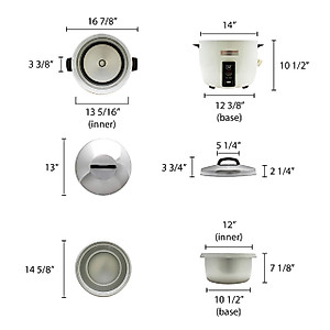 Thunder Group SEJ50000 30-Cup (Uncooked) 60-Cup (Cooked) Rice Cooker/Warmer, White