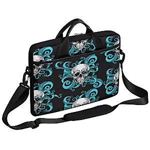 Skull Octopuses Laptop Bag 13-15 Inch Laptop Case Lightweight Computer Briefcase Messenger Bag for Women Men