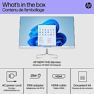 HP Series 5 524sf Monitor 94C17AA#ABA (Replaces M24f) 24" FHD IPS (1920x1080) Display, 1x HDMI, 1x VGA, Flicker-Free, Ideal for Home & Business, Black/Silver