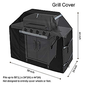 Outdoor Grill Cover Waterproof 58 inch All Weather Gas Grill Covers 600D BBQ Cover Windproof Heavy Duty 3 Burner Premium Gas Grill Cover for Weber, Nexgrill, Charbroil, Jenn Air,Brinkmann etc.
