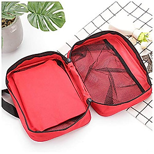 PAXLAMB First Aid Bag First Aid Kit Empty Medical Storage Bag Red Trauma Bag for Emergency First Aid Kits Car Workshop Cycling Outdoors (Red 1PC)