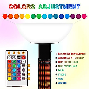 Antarctic Star 1500W Outdoor Electric Infrared Patio Heater, Freestanding Infrared Heater with Adjustable LED Light，Remote Control, Waterproof and Tip Over Protection for Patio,Lawn and Garden