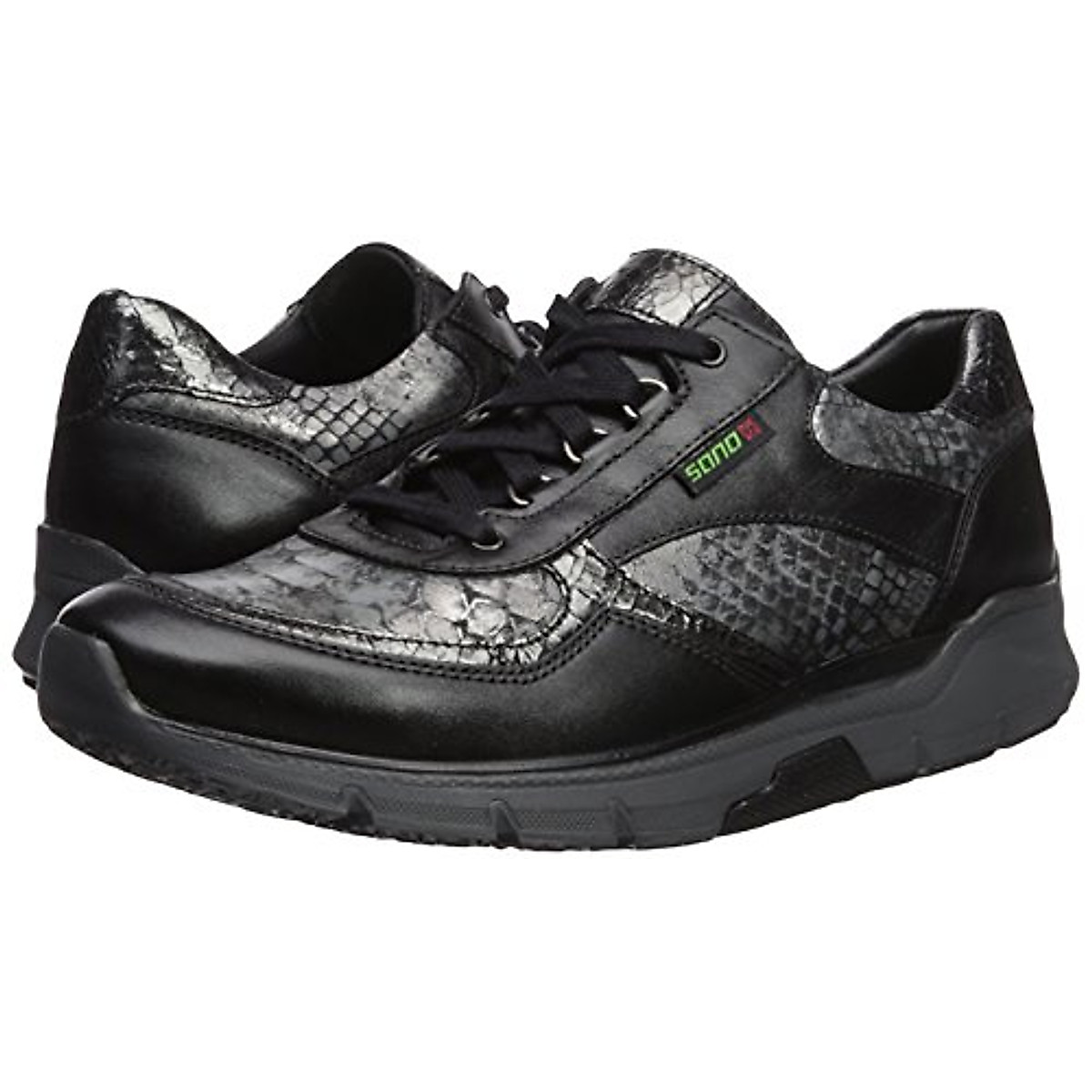 SANO by Mephisto Women's Volodia Walking Shoe,Black Smooth/Light Grey Queen/Dark Grey Ice,6.5 M US