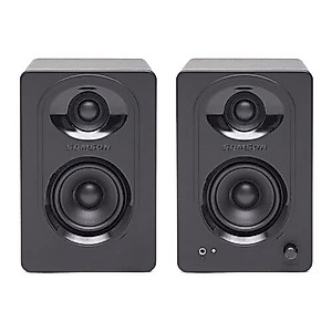 Samson SAM30 3-Inch Powered Studio Monitors Pair Featuring Polypropylene Woofer and 3/4-inch Silk-Dome Tweeter in MDF with Textured Vinyl Covering (Black)