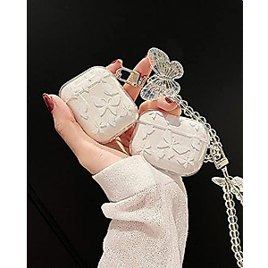 Compatible Butterfly Airpods Pro 2 2022,Airpods Pro 2nd Generation, Airpods Pro 2 Case Clear Cute Cover with Beaded Keychain for Women Girls (Airpod Pro 2 )