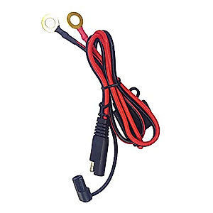 O Ring Terminal Cable - 2FT SAE Connector, Sae Plug to Battery Charger Cord, Solar Panel Cord Ring Terminal Harness Extension Adapter 12V 24V 2 Pin Quick Connect and Disconnect 10A (1 Pack)