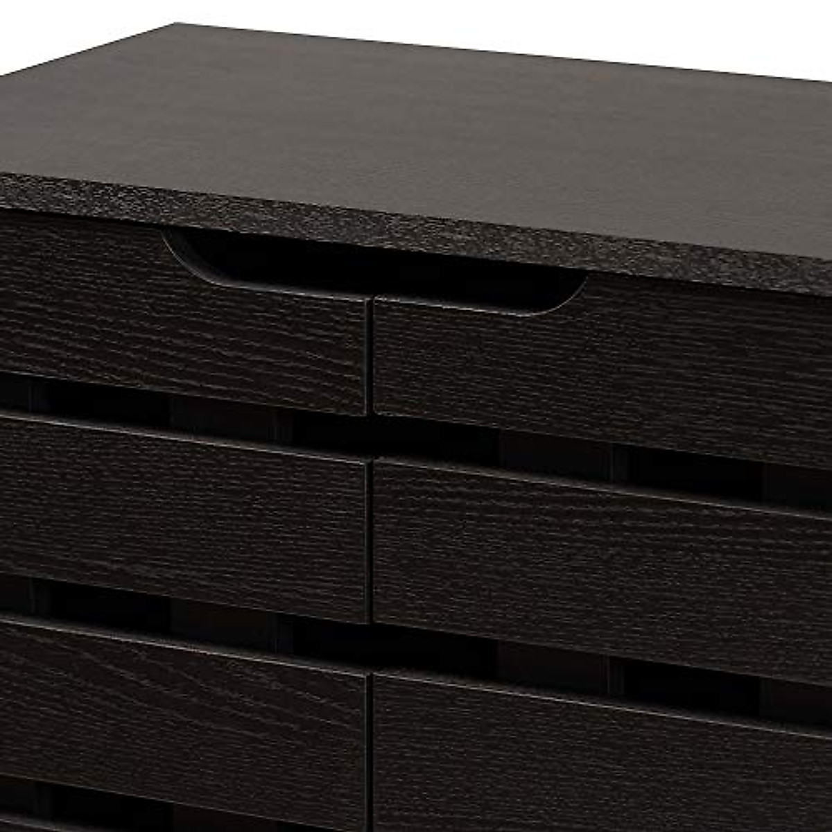 Baxton Studio Ernest Shoe Cabinets, Dark Brown/Grey