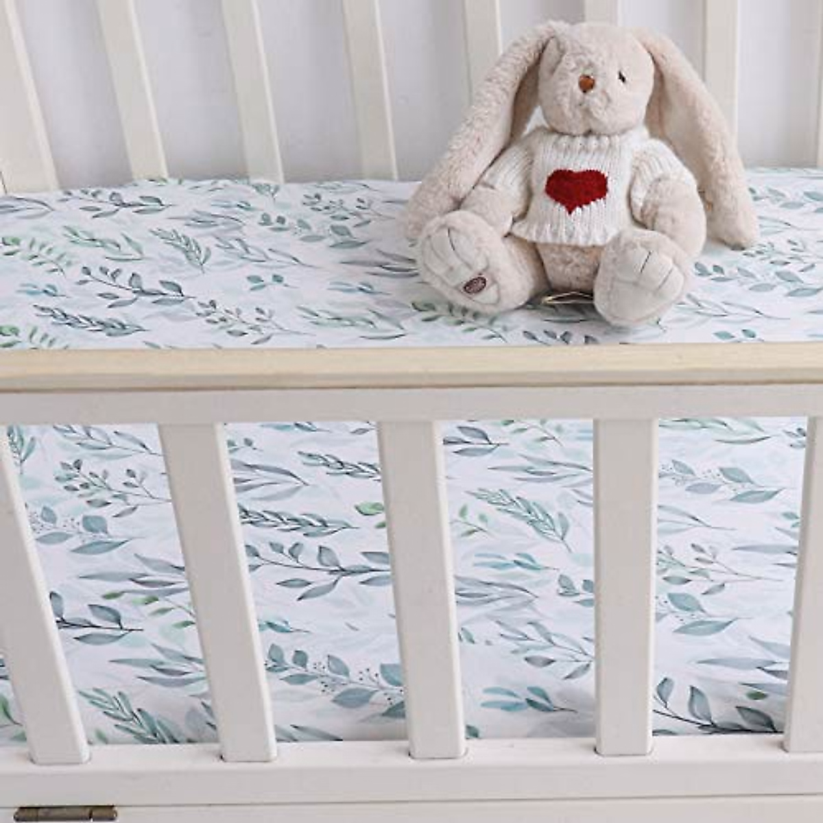 Changing Pad Cover & Crib Sheet, Green Leaf