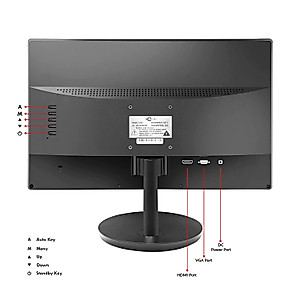 TECNII 20" Inch Widescreen LED Backlit LCD Desktop PC Monitor HD+ Resolution - 3ms Response Time - HDMI - VGA - for Home, Office - Black