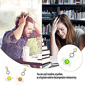 SVNVIOZ 3-Pack Simple Candy Dimple Push Pop-It Fidget Toys, Pop Keychain Toy Single Popit Fidget Popper Portable Fidget Toy with Buckle Ring Stress Relief and Anti-Anxiety Puzzle Fun