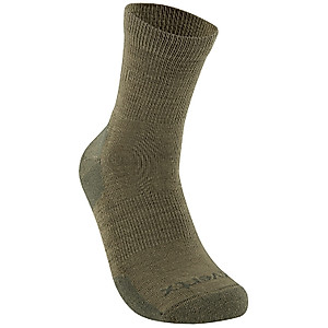 Vertx VaporCore 5" Mens Crew Socks, Moisture Wicking Merino Wool Socks, Quick Drying, Odor Control, for Tactical Hiking Sport Hunting, Athletic, Casual, Ranger Green, Medium