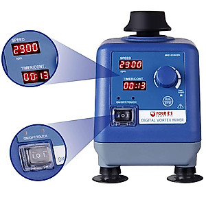 Laboratory Vortex Mixer, 0-3000RPM, LED Display Lab Vortex Shaker, Touch & Continuous Function, for Test Tubes Acrylic Paints Ink