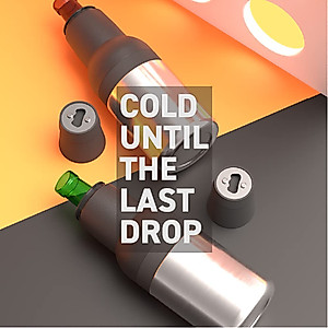 Asobu Frosty Beer 2 Go Vacuum Insulated Double Walled Stainless Steel Beer Can and Bottle Cooler with Beer Opener Eco Friendly and Bpa Free (Silver)