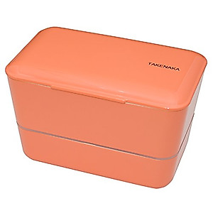 TAKENAKA Bento Bite Dual from, Eco-Friendly and Sustainable Japanese Style Bento Lunch Box (Tangerine Orange)