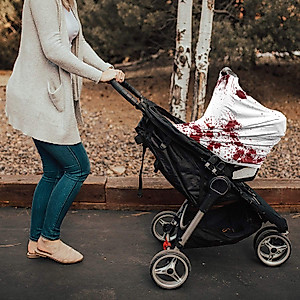 Baby Nursing Cover Carseat Canopy Spooky Bloody Halloween Cruel Handprint Breathable Privacy Breastfeeding Scarf Horror Red White Multi Use Car Seat Covers for Boys or Girls