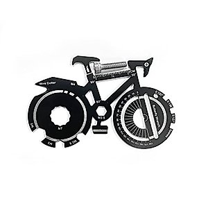 20 in 1 Bicycle Stainless Steel Flat Wallet Credit Card Multitool - EDC Survival Tools and Gadgets Box or Bottle Opener Keychain Accessories Utility Multi Purpose Pocket Tool - Gifts for Men Unique