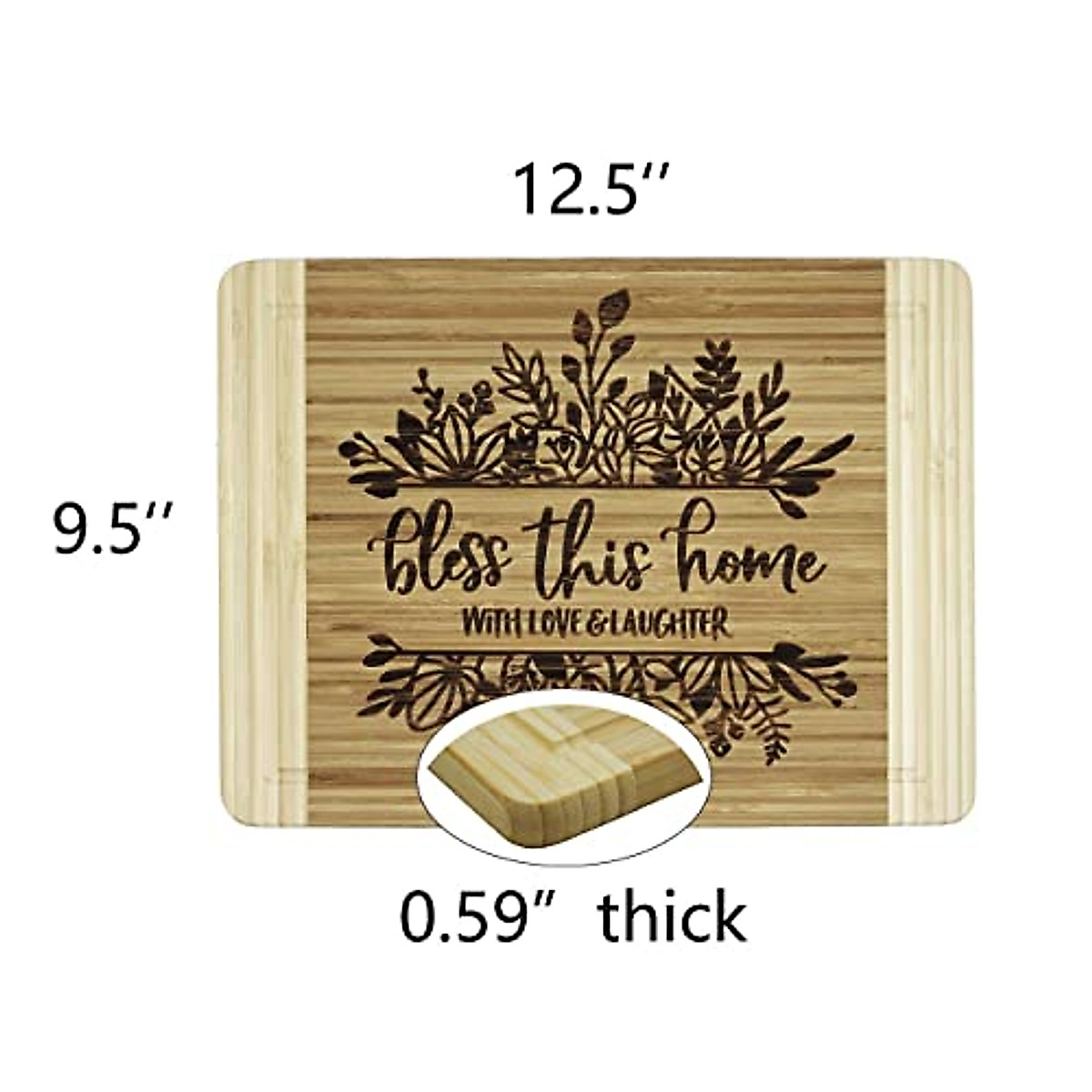 Engraved Cutting Board,New Home Owner Gifts, Housewarming Gifts - Bless This Home, With Love & Laughter