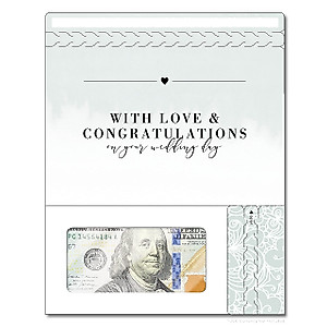 ZipGifts Wedding Card | Zip-Open Money Holder w/Clear Plastic Window for Cash, Check, & Gift Card (Happily Ever After)