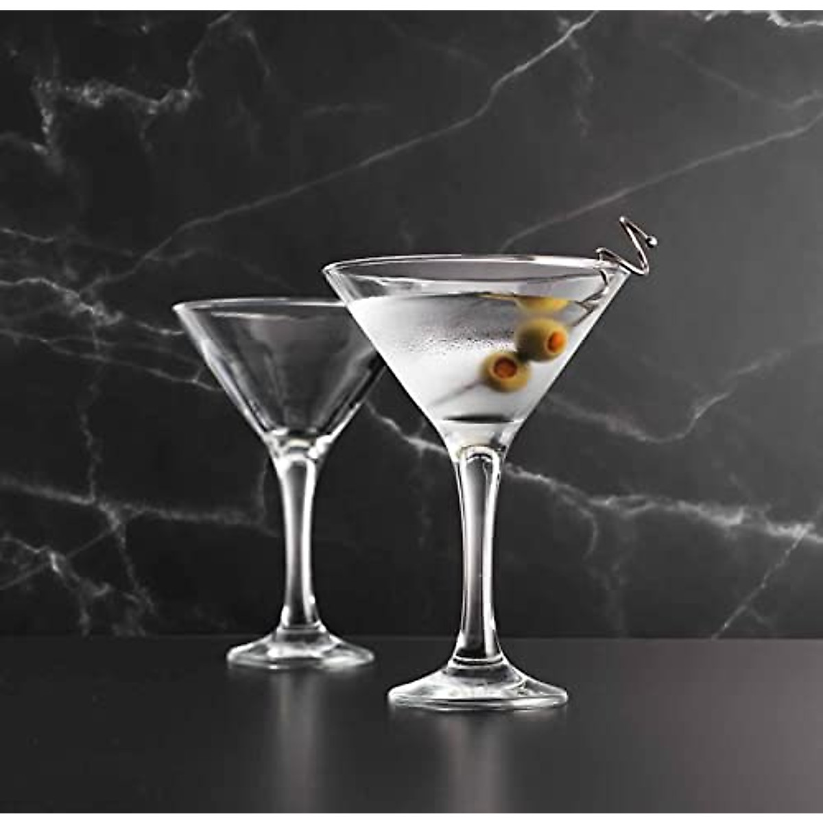 Glaver's Martini Glasses Set of 4 Cocktail Glasses, 6 Ounce Strong Lead-Free Glass, Stemmed Margarita, Martini Glasses, For Bar, Martini, Gimlet, Bar, Wine And More Dishwasher Safe