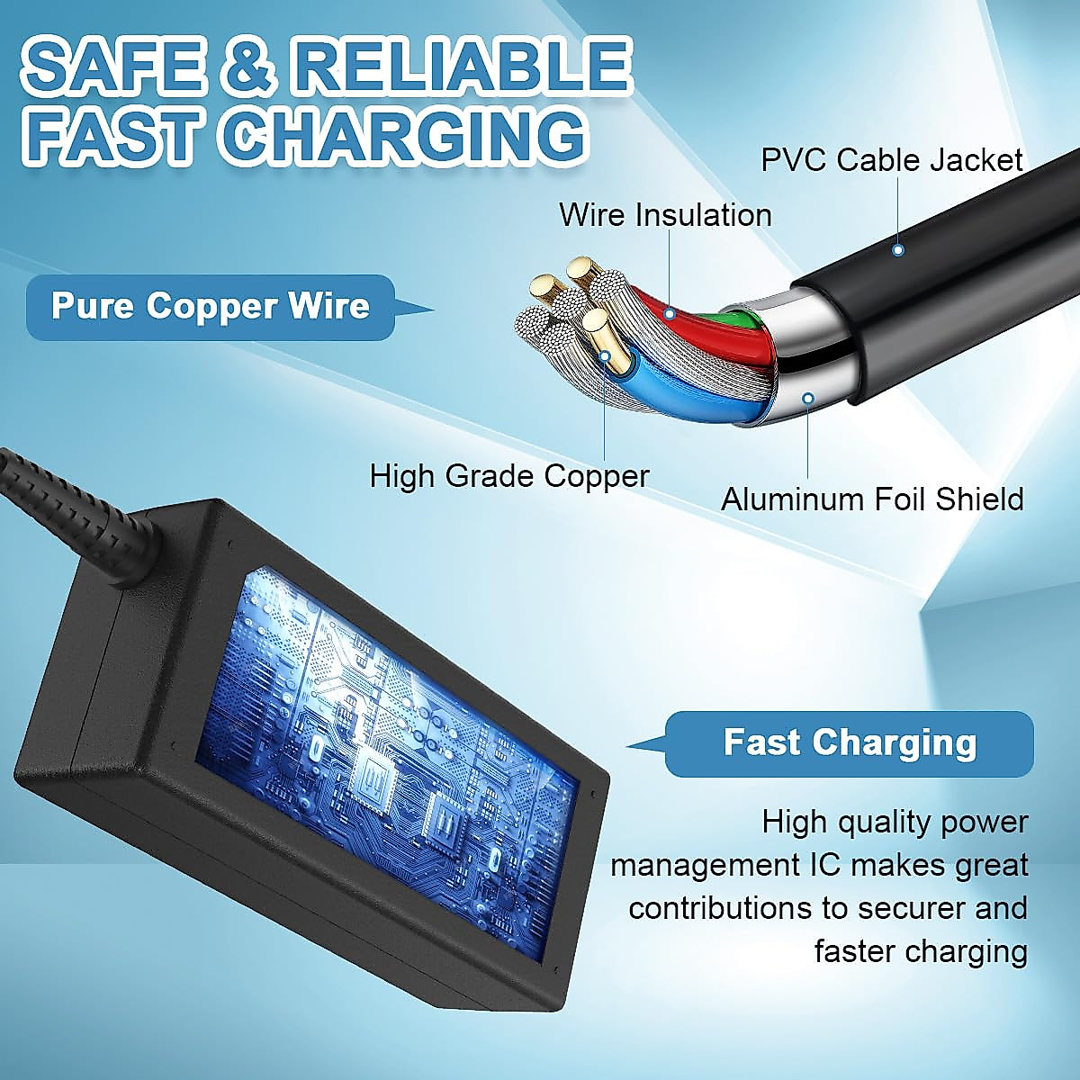 EAGLEGGO 24V 3A 72W AC to DC Adapter Power Supply Replacement for Fujitsu Image Scanner FI-Series fi-6130Z fi-6140Z fi-6230Z fi-6240Z S1500 S1500M AC Power Cord