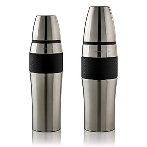 Ovente Stainless Steel Double Walled Vacuum Insulated Mug 26 Ounce, BPA-Free Leak Free and Spill Proof with Removable Cup, Portable Easy Travel and Clean Perfect for Hot or Cold Drinks, Silver TSA26S