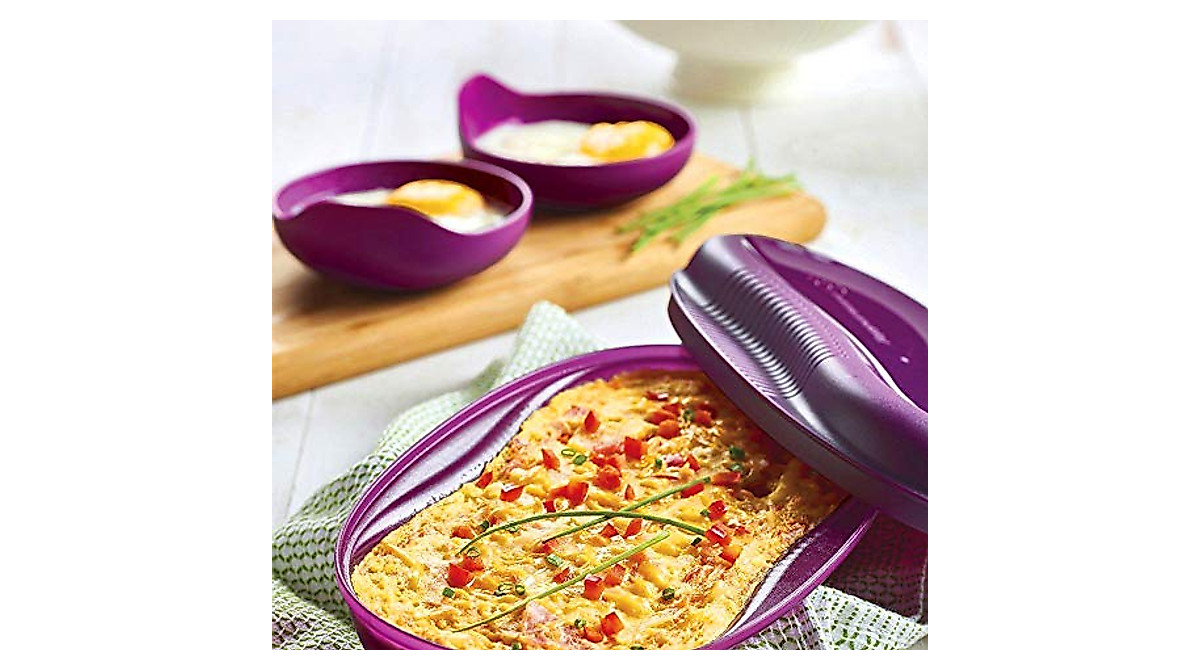 Tupperware Microwave Breakfast Maker Set in Rhubarb - Easy & Healthy ...