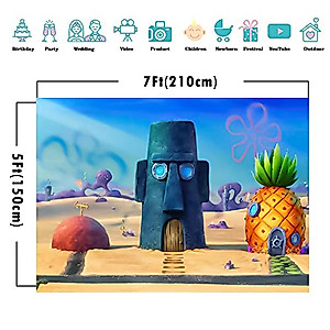 7x5ft Cartoon Animation Underwater Pineapple House Photography Backdrops Kids Children Birthday Party Decor Photo Background Studio Props