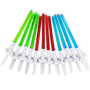 Super Z Outlet Light Sabre Cupcake Decoration Toppers Sticks Picks Set for Children Birthday Party, Fan Shows, Movies, 4" inches Tall (12 Pack)