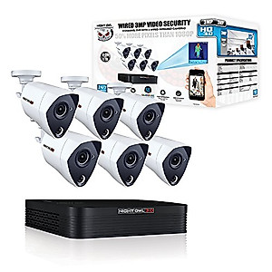 Night Owl WM-861P-3MP 8 Channel 3MP Extreme HD Video Security DVR with 1 TB HDD and 6X 3MP Wired Infrared Cameras
