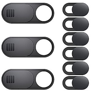 YAMXIN Laptop Camera Cover Slide 9 Pack(3 Large + 6 Small) Webcam Cover Fit Most Laptop, PC, Tablet (Black)