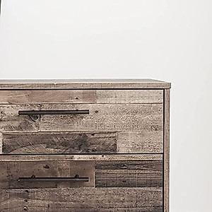 Signature Design by Ashley Neilsville Industrial Butcher Block Style Dresser, Natural Pallet Brown