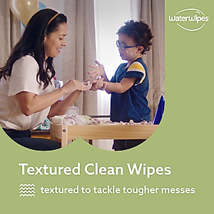 WaterWipes Bundle, Original 300 Count (5 packs) & Textured Clean Wipes 240 Count (4 packs), Plastic-Free, 99.9% Water Based Wipes, Unscented, Hypoallergenic for Sensitive Skin, Packaging May Vary