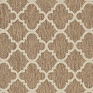 SAFAVIEH Courtyard Collection 2'7" x 5' Brown/Bone CY6918 Trellis Indoor/ Outdoor Splashproof Easy Scrubbing Patio Backyard Mudroom Area Rug